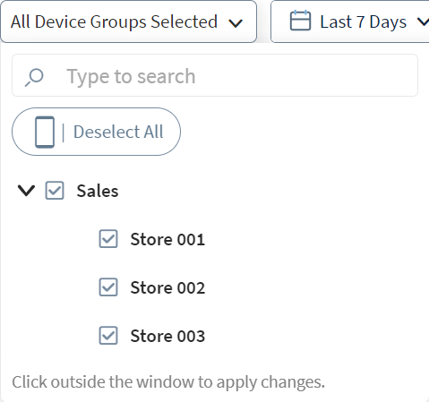 Filtering and Searching for Device Data